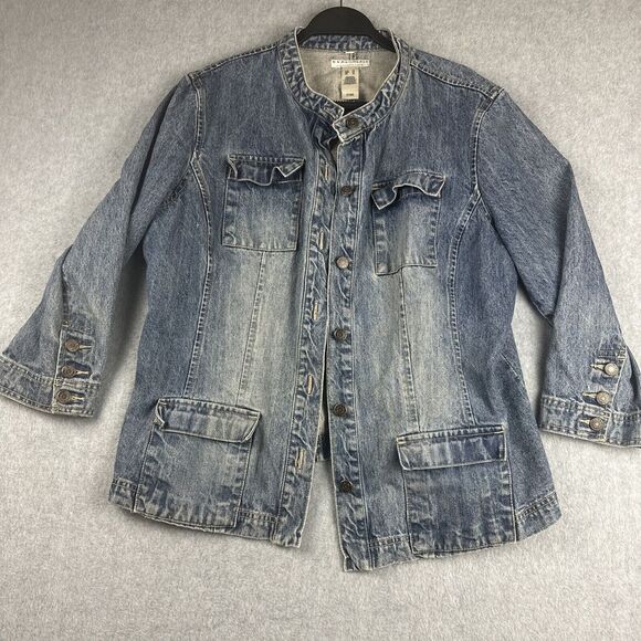 Jackets & Coats | Crazy Horse Womens Jean Jacket Xl Denim Button ...